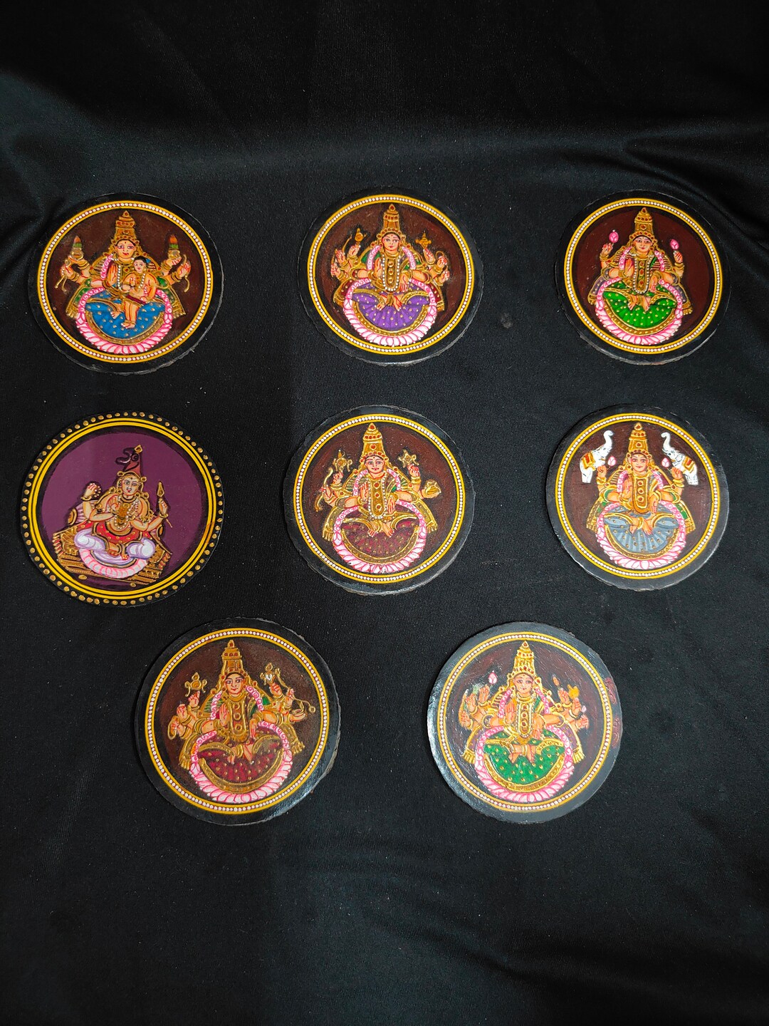 Ganjifa Cards Mysore Painting Cards Set of 8 Laskhmi - Etsy