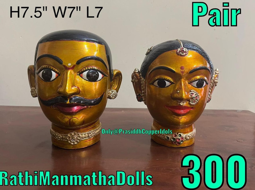 Buy Prasiddh Copper Idols Presents Wooden Kinnal Dolls Rathi Online in ...