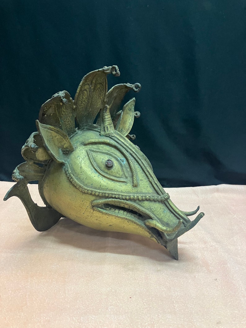 Vintage Bronze Cast Bhoota Mask, Panjurli From Coastal Kerala - Etsy