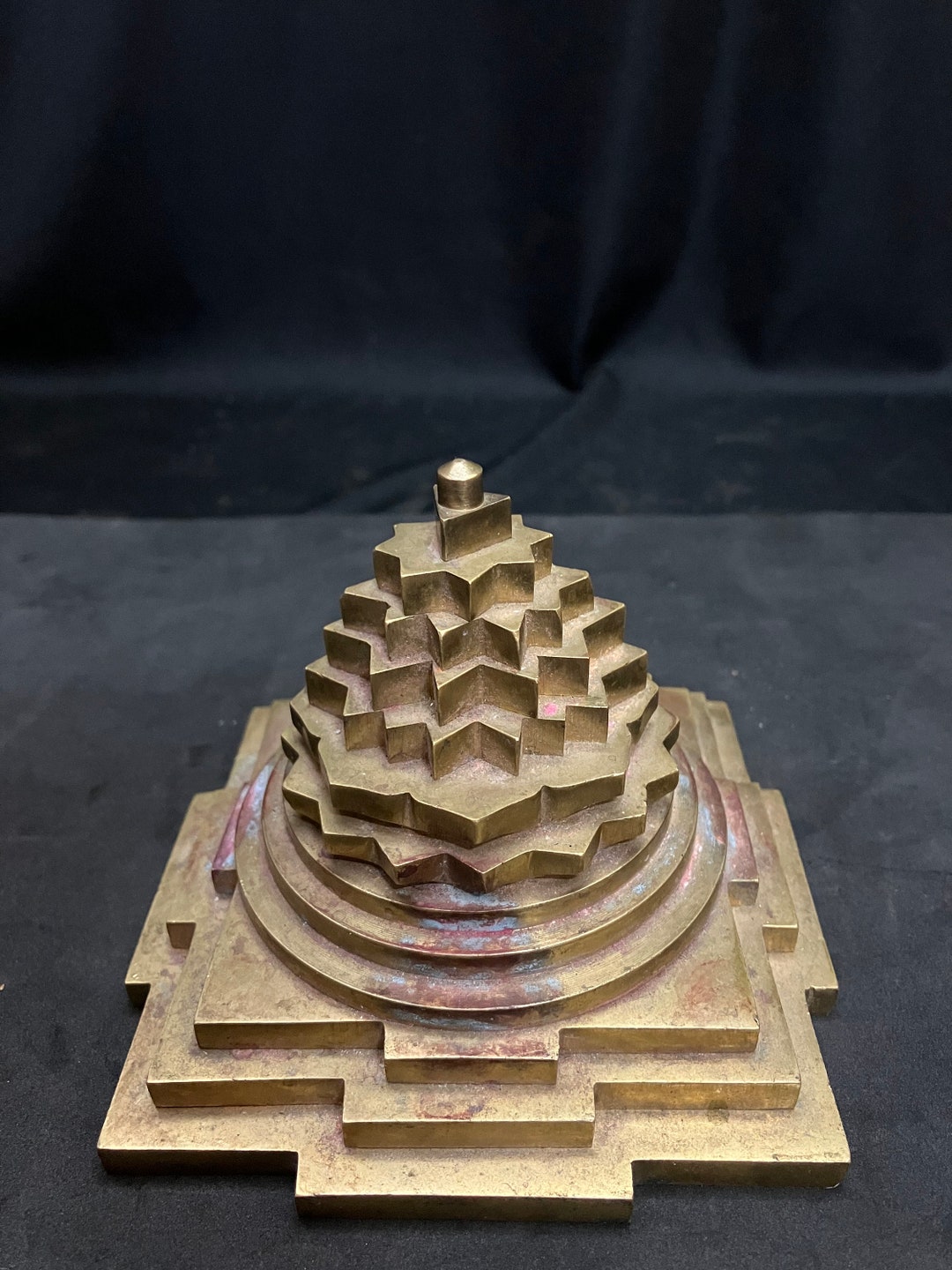 Buy Vintage Bronze Cast Meru Sri Chakra Sri Yantra for Worship Online ...