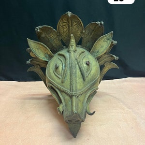 Vintage Bronze Cast Bhoota Mask, Panjurli From Coastal Kerala - Etsy