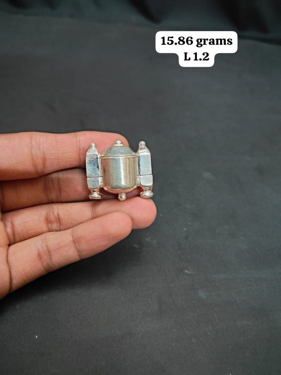 Silver Made Linga Casket Called as Karadige / Shiva Linga Case ...