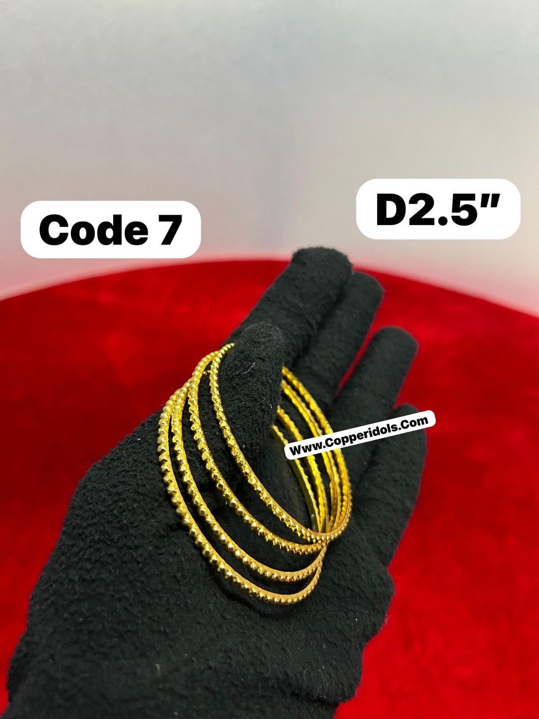 Prasiddh Copper Idols Presents Panchaloha Made Gold Polished Bangles ...