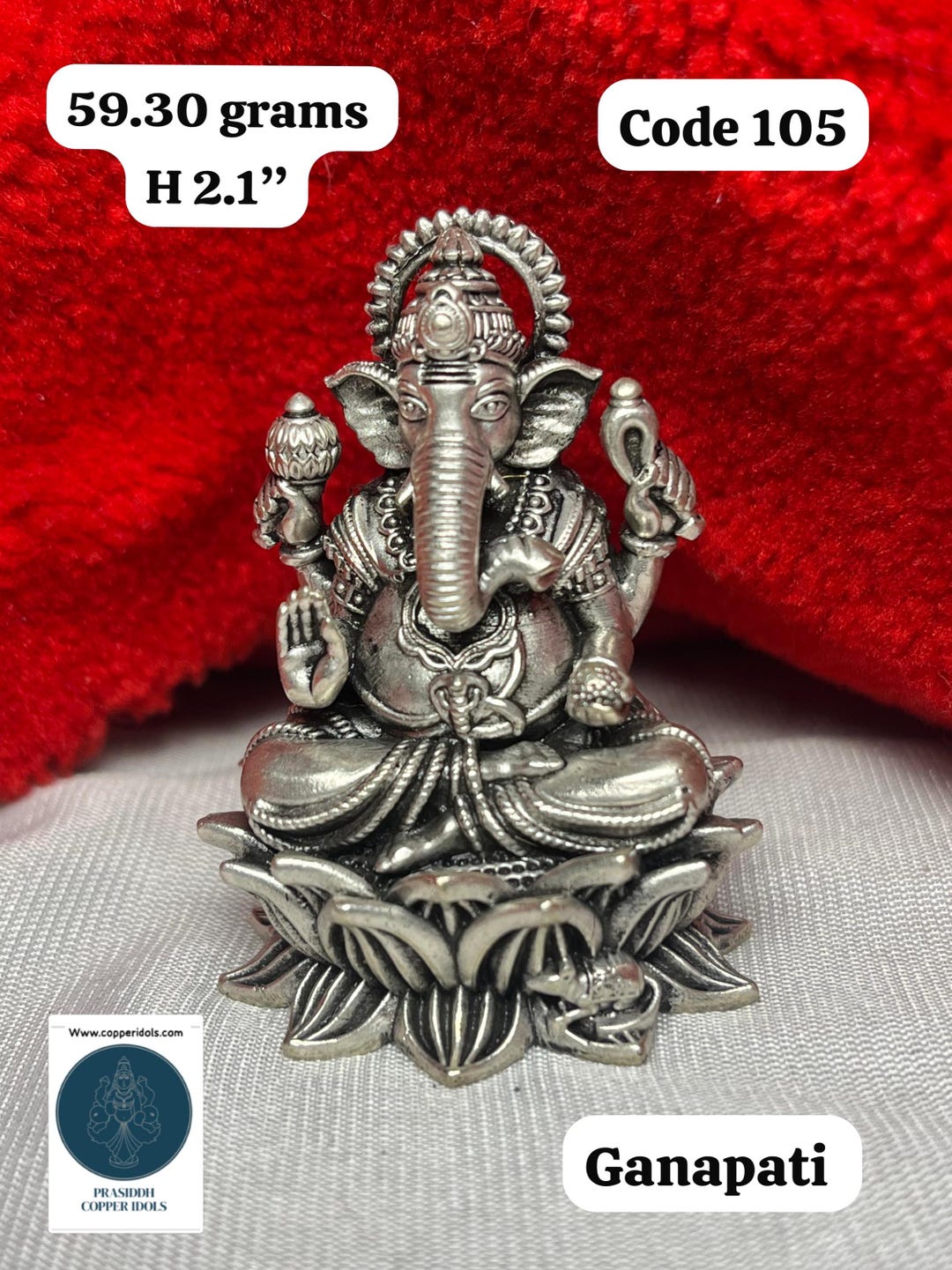 Silver Made Ganapathi Idol With Antique Polish - Etsy