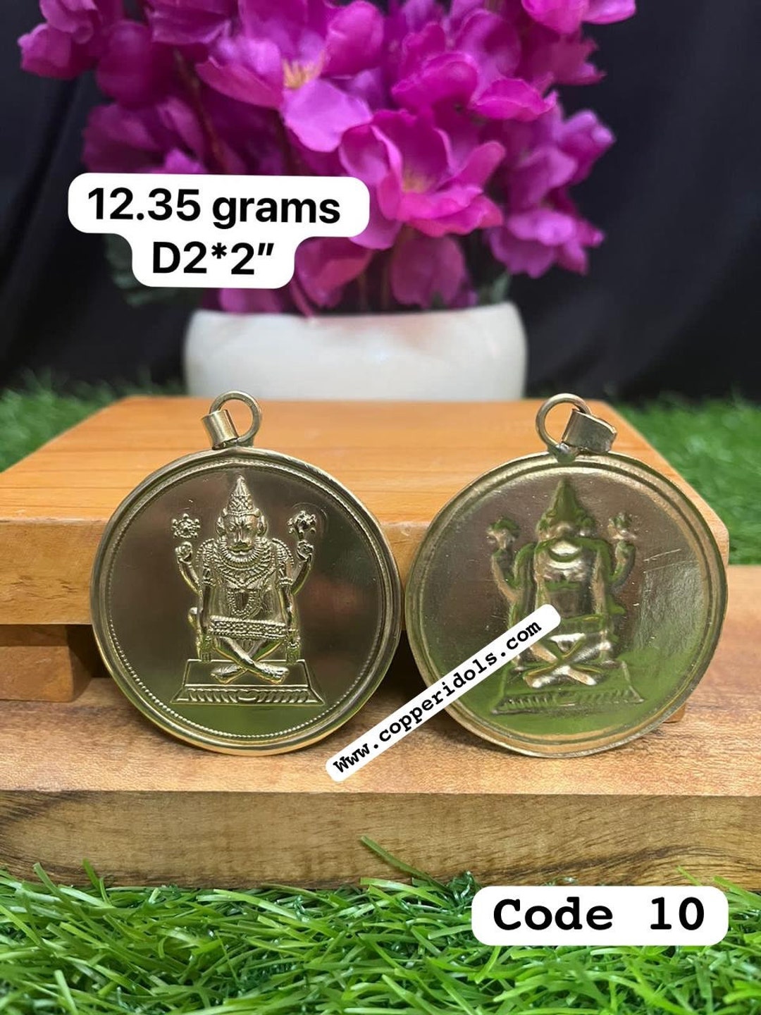 Prasiddh Copper Idol Presents Brass Made Yoga Narasimha Pendent ...