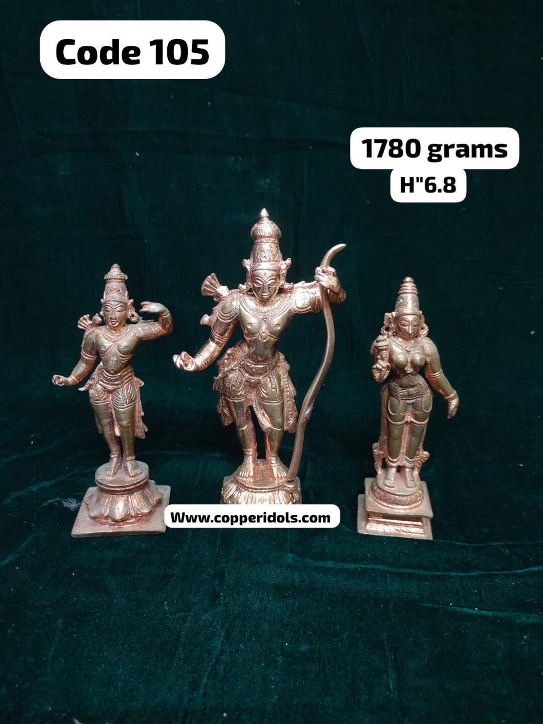 Prasiddh Copper Idols Presents Copper Idol of Kodanda Rama Sita ...