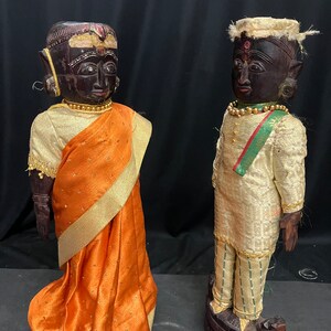 Vintage Red Sandal Made Golu Dolls Mysore Raja Rani Dolls - Etsy