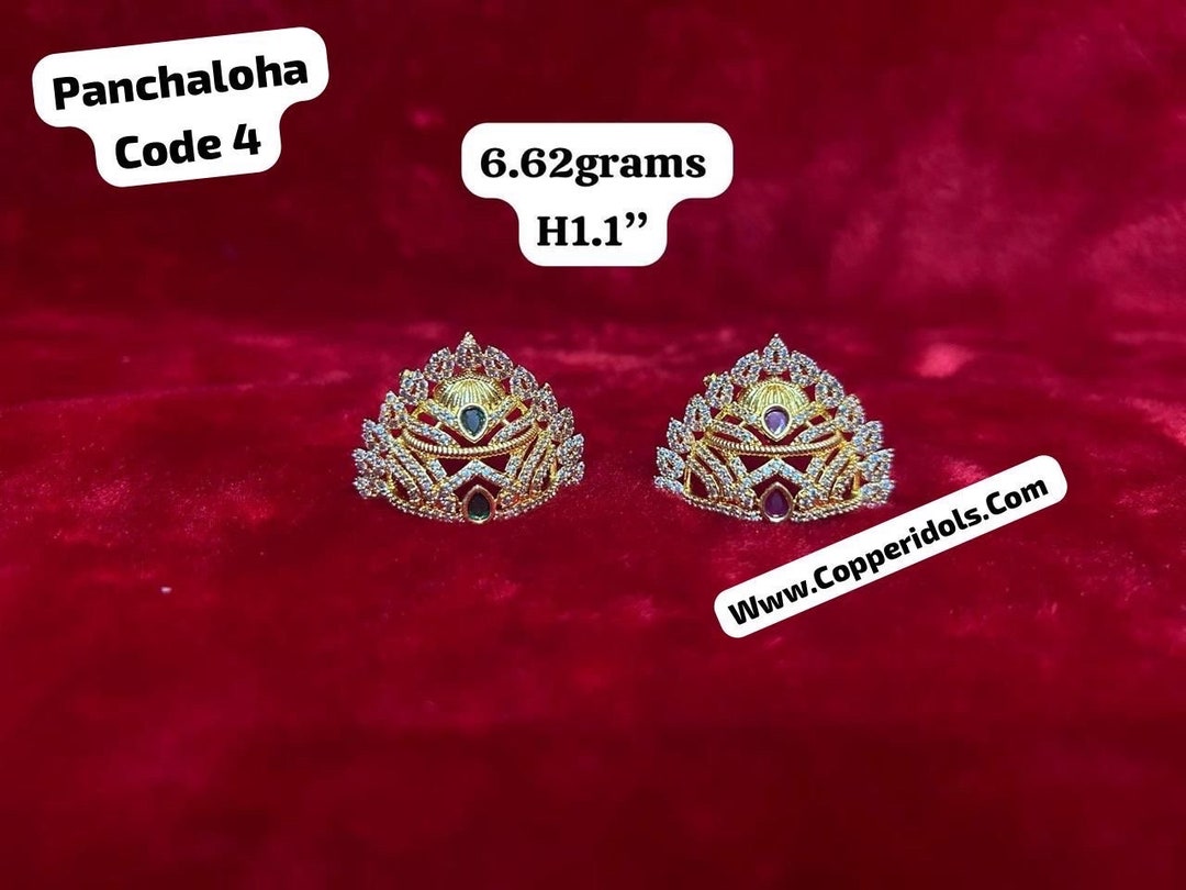 Panchaloha Made Gem Stones Studded Kiritam/ Kirita / Crown for God ...
