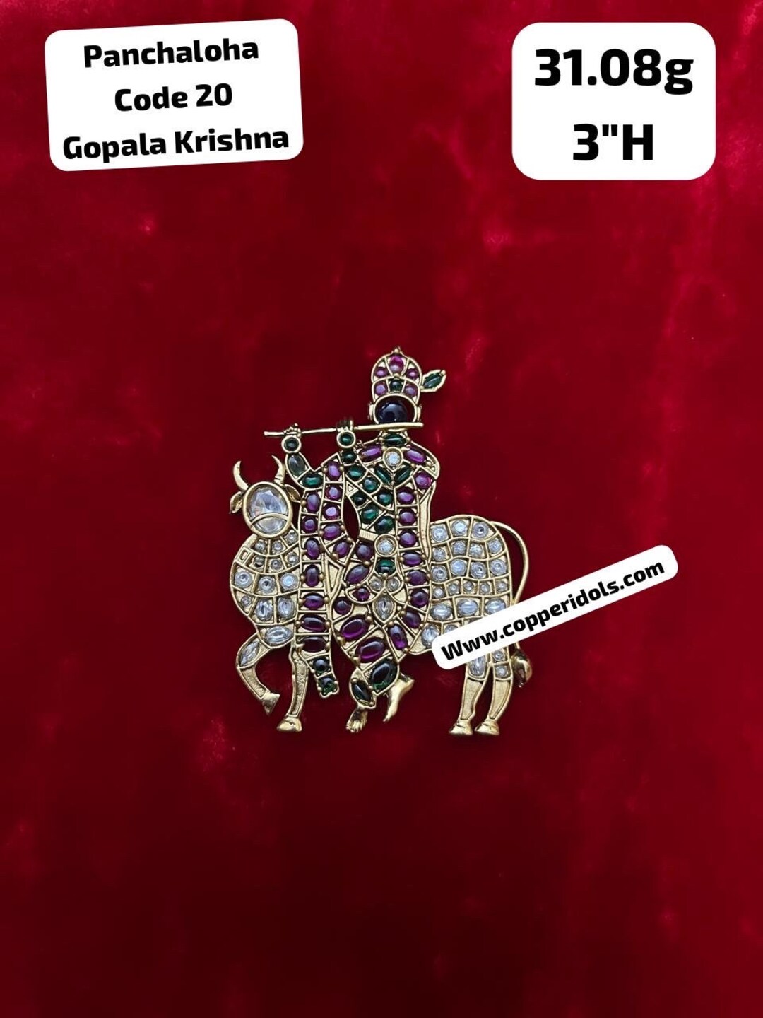 Panchaloha Made Gold Plated Padakam of Gopala Krishna - Etsy