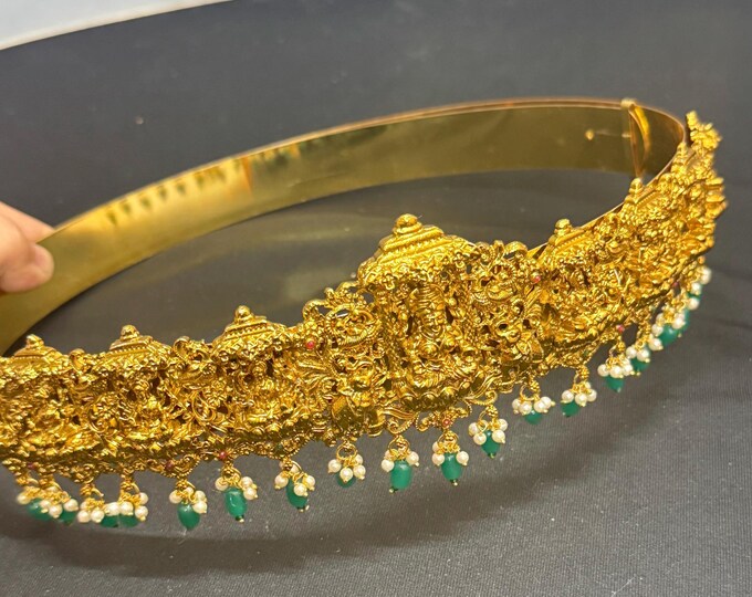 Panchaloha Made Gold Polished Ashtalakshmi Engraved Hip Belt/ Grand ...