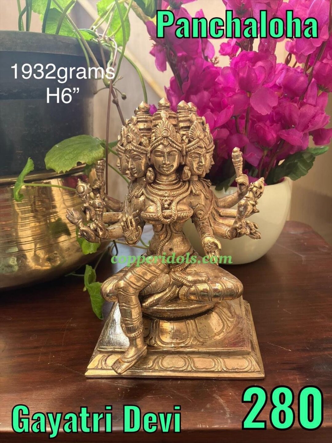 Prasiddh Copper Idols Present Panchaloha Idol of Gayatri Devi - Etsy