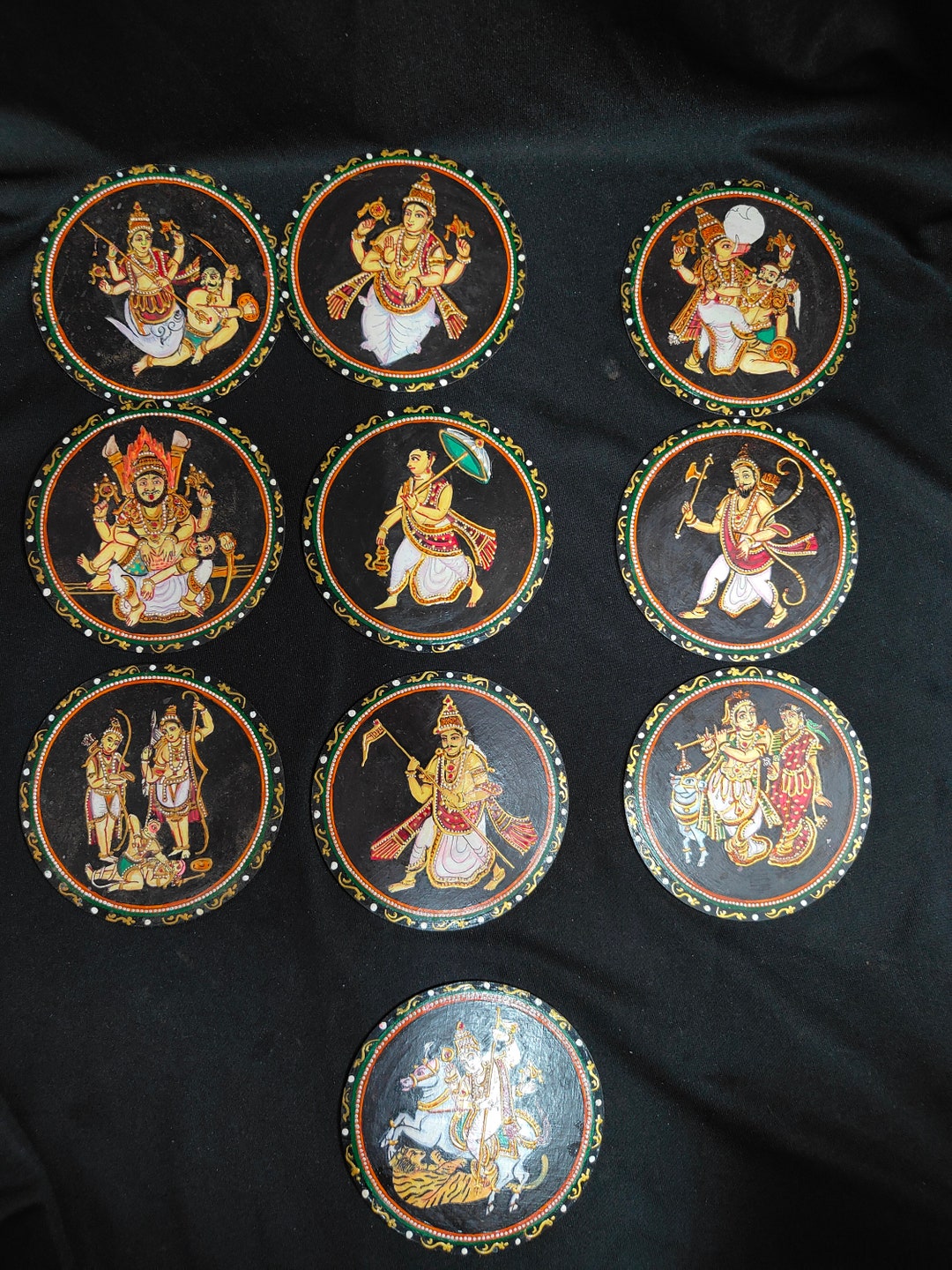 Ganjifa Cards , Mysore Painting Cards Set of 8 Dashavataram Mysore ...