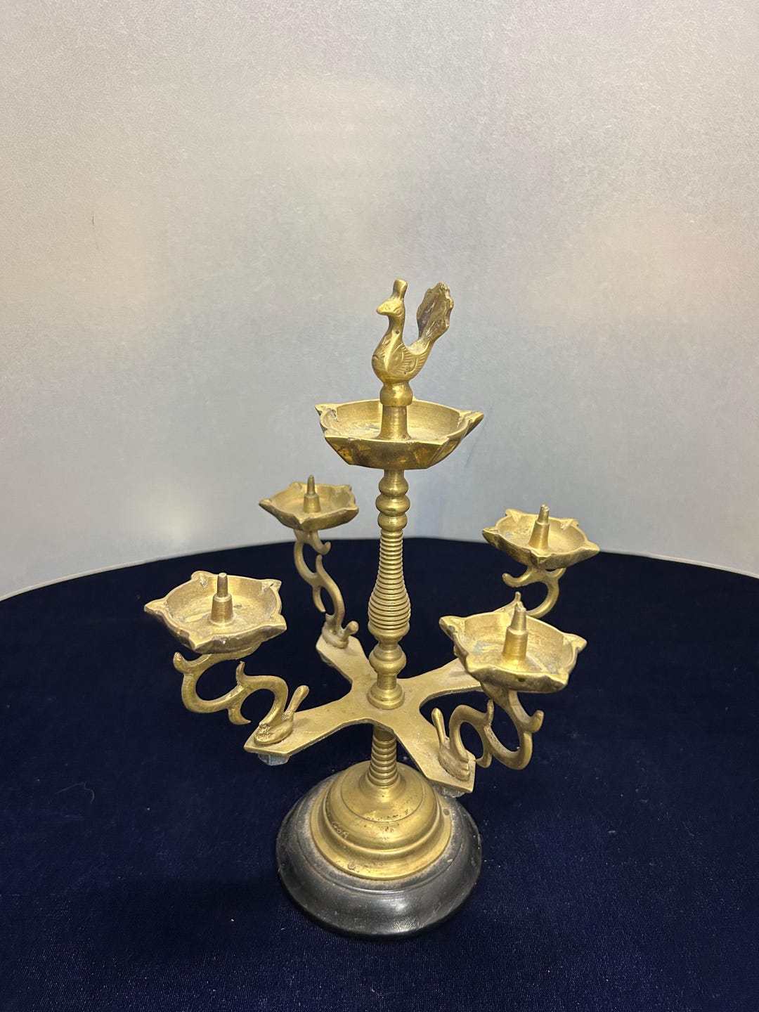 Vintage Bronze Cast Pancha Deepa Oil Lamp - Etsy