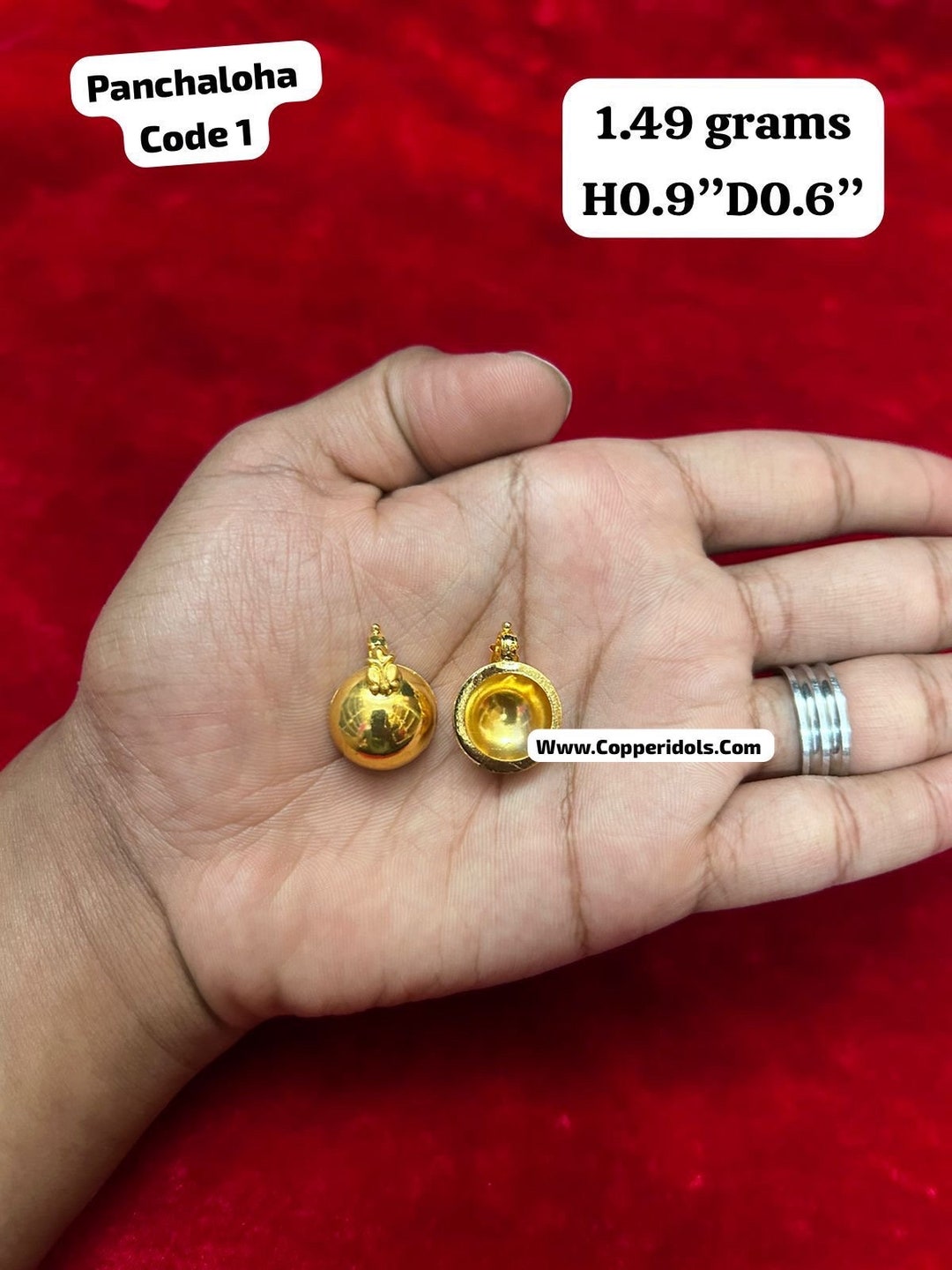 Panchaloha Made Gold Polished Bottu Thali , Ginni Bottu (set of 2) - Etsy