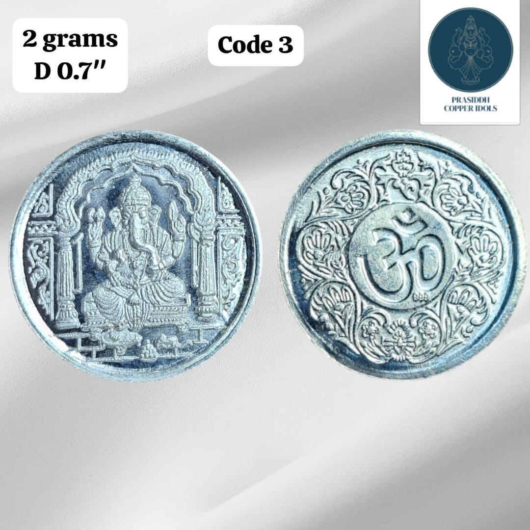 Pure Silver Coin Ganesha Coin - Set of 5 - Etsy