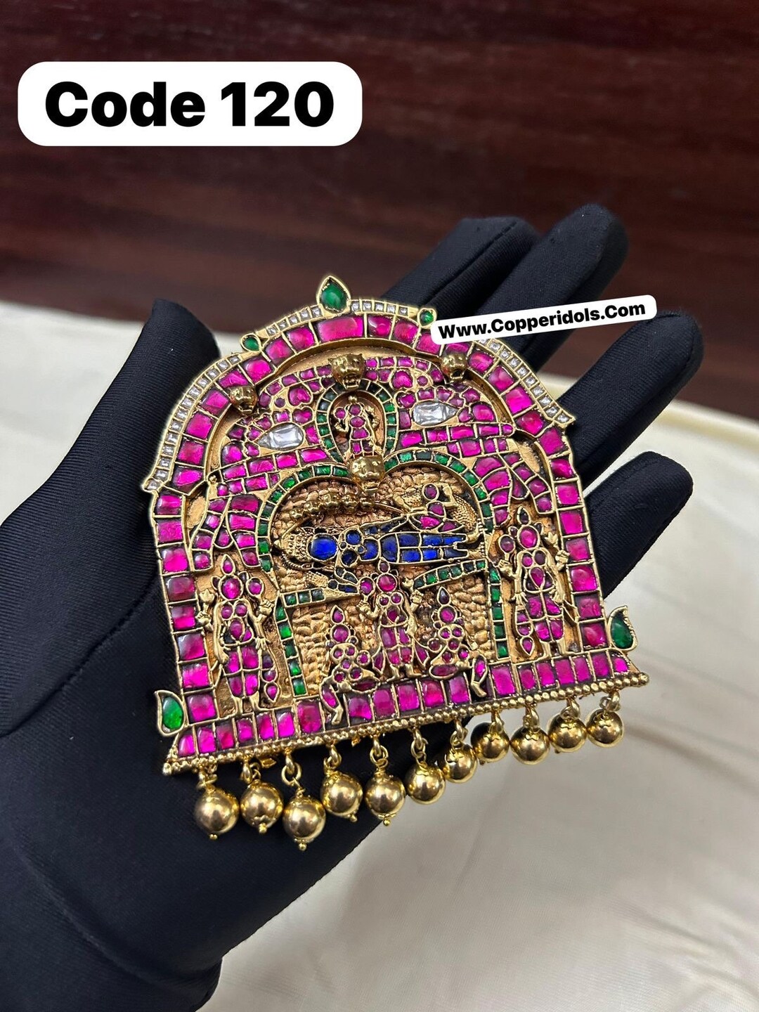 Panchaloha Made Gold Polished Gem Studded Srirangam Ranganatha Swamy ...