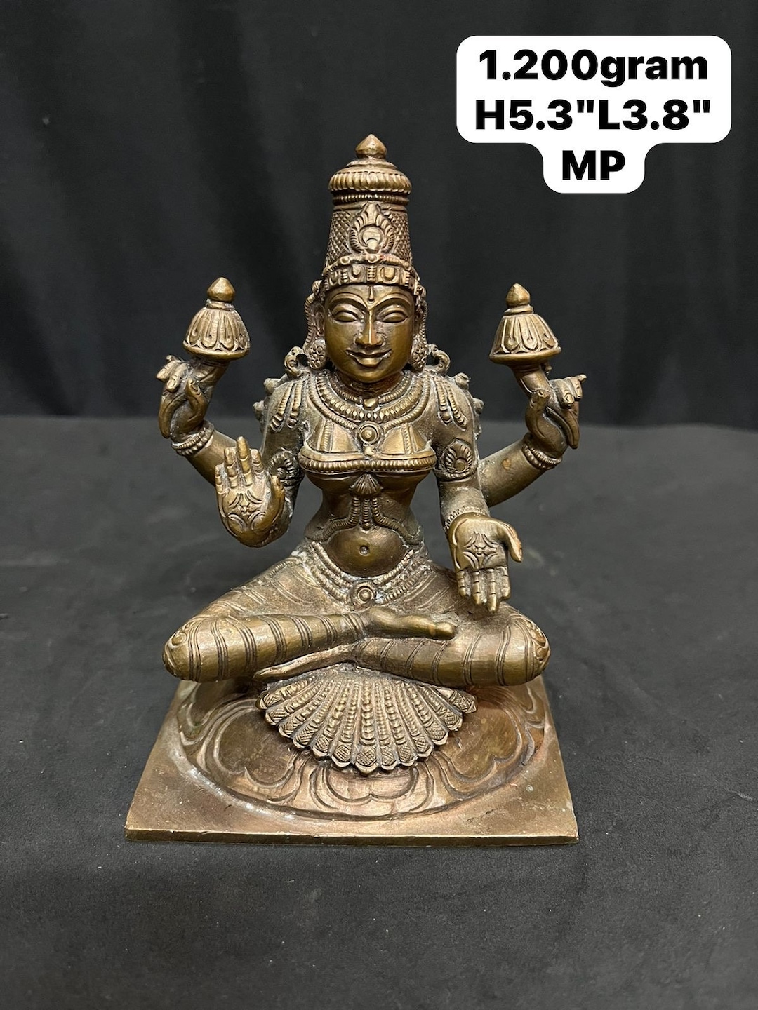 Vintage Bronze Cast Lakshmi Devi Idol - Etsy