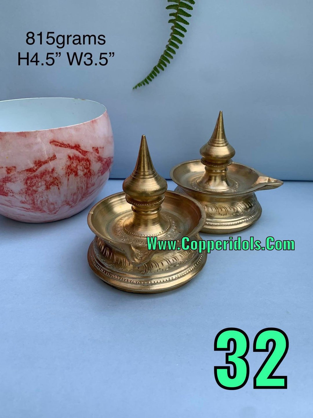 Prasiddh Copper Idols Present Panchaloha Idol of Pair Lamp Deepam (2 ...