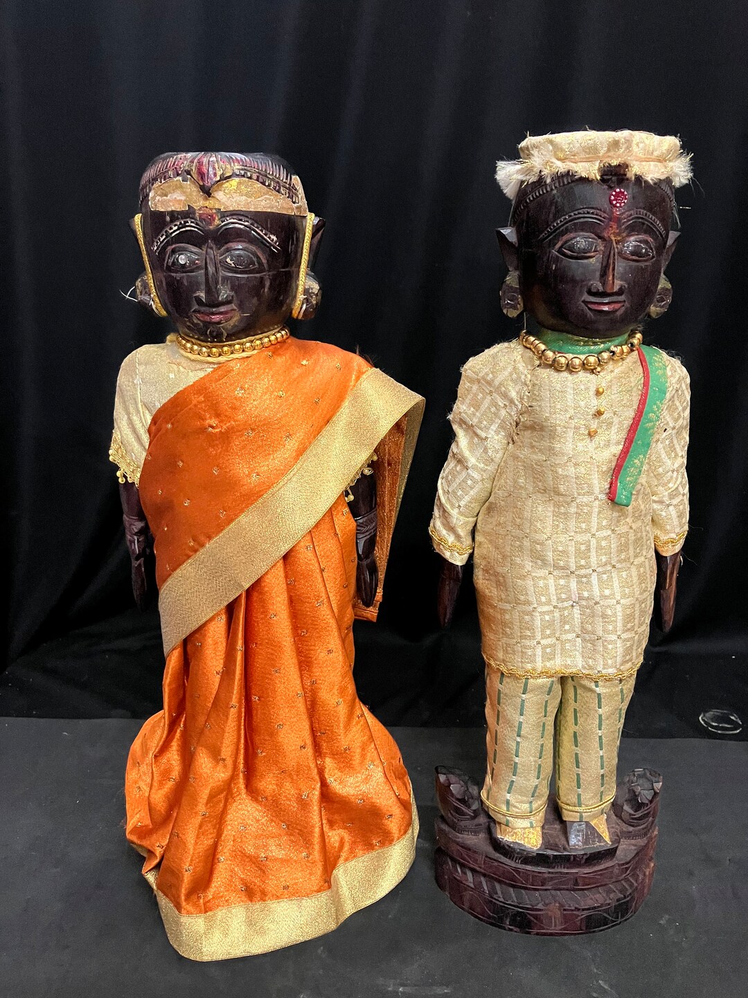 Vintage Red Sandal Made Golu Dolls Mysore Raja Rani Dolls - Etsy