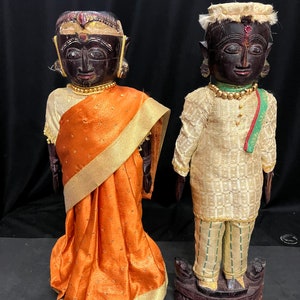 Vintage Red Sandal Made Golu Dolls Mysore Raja Rani Dolls - Etsy