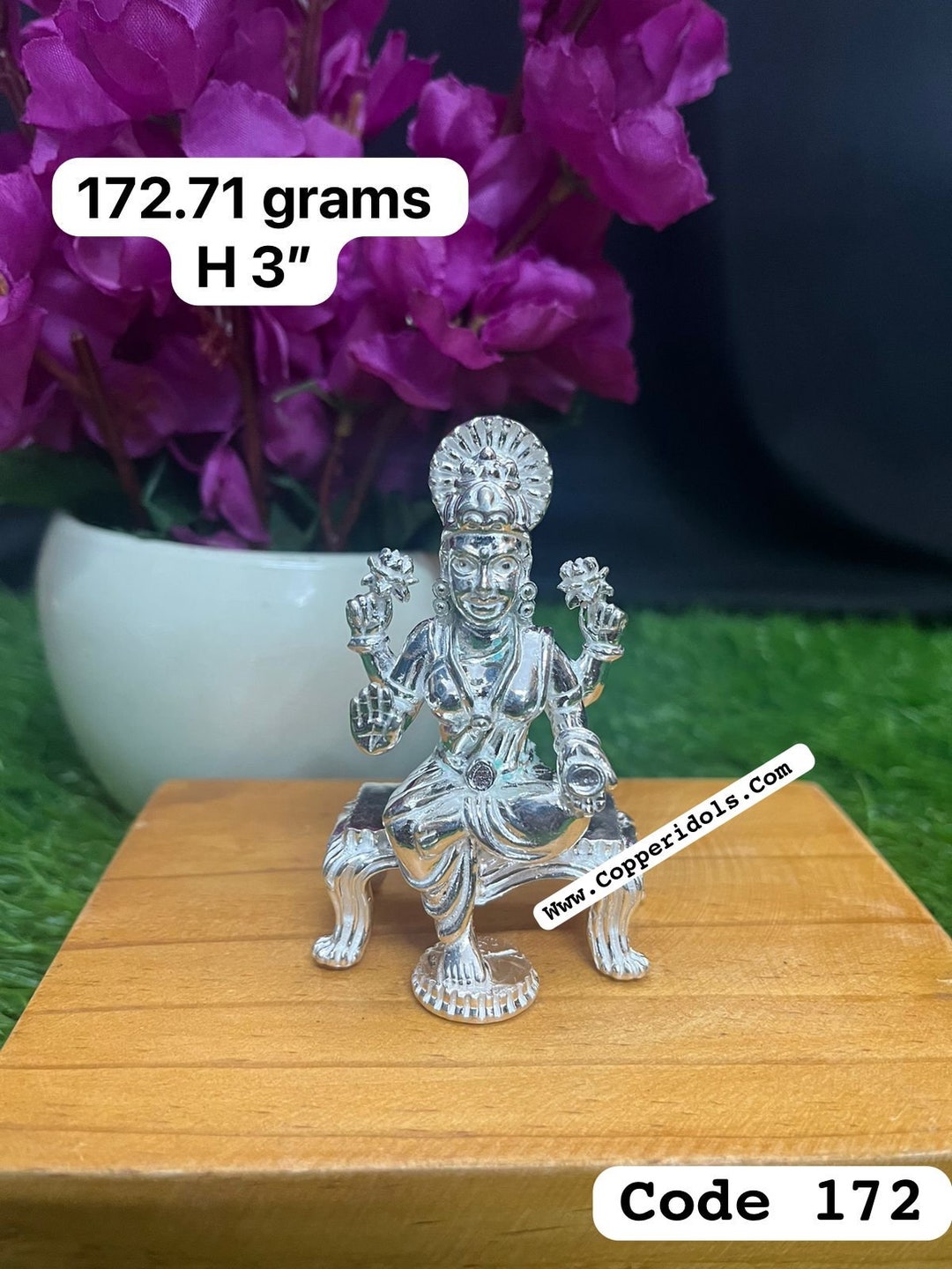 Prasiddh Copper Idol Present Silver Idol of Lakshmi Devi / Mahalakshmi ...