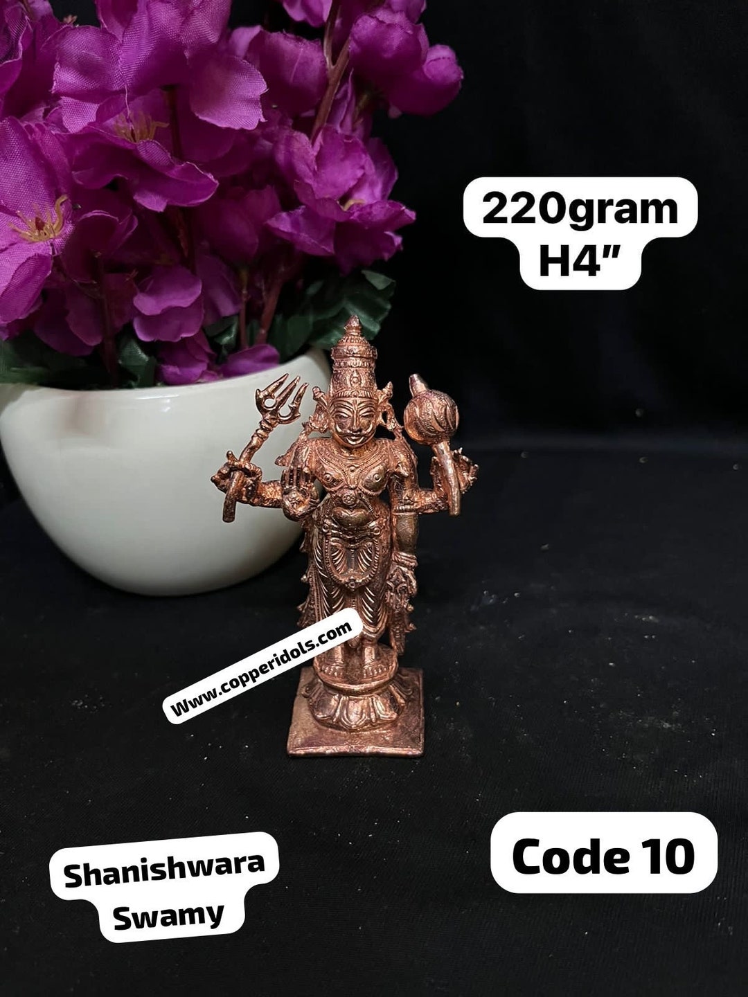 Copper Casted Figurine of Rare Type Lord Shanishwara Shani Shani ...