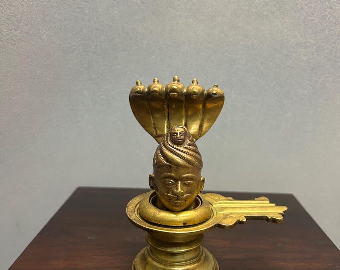 Vintage Bronze Cast Mukhalinga Shiva Linga Set - Etsy