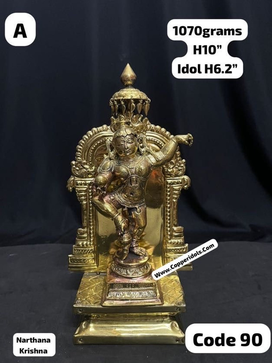 Panchaloha Moorthy of Narthana Krishna on a Peetam - Etsy