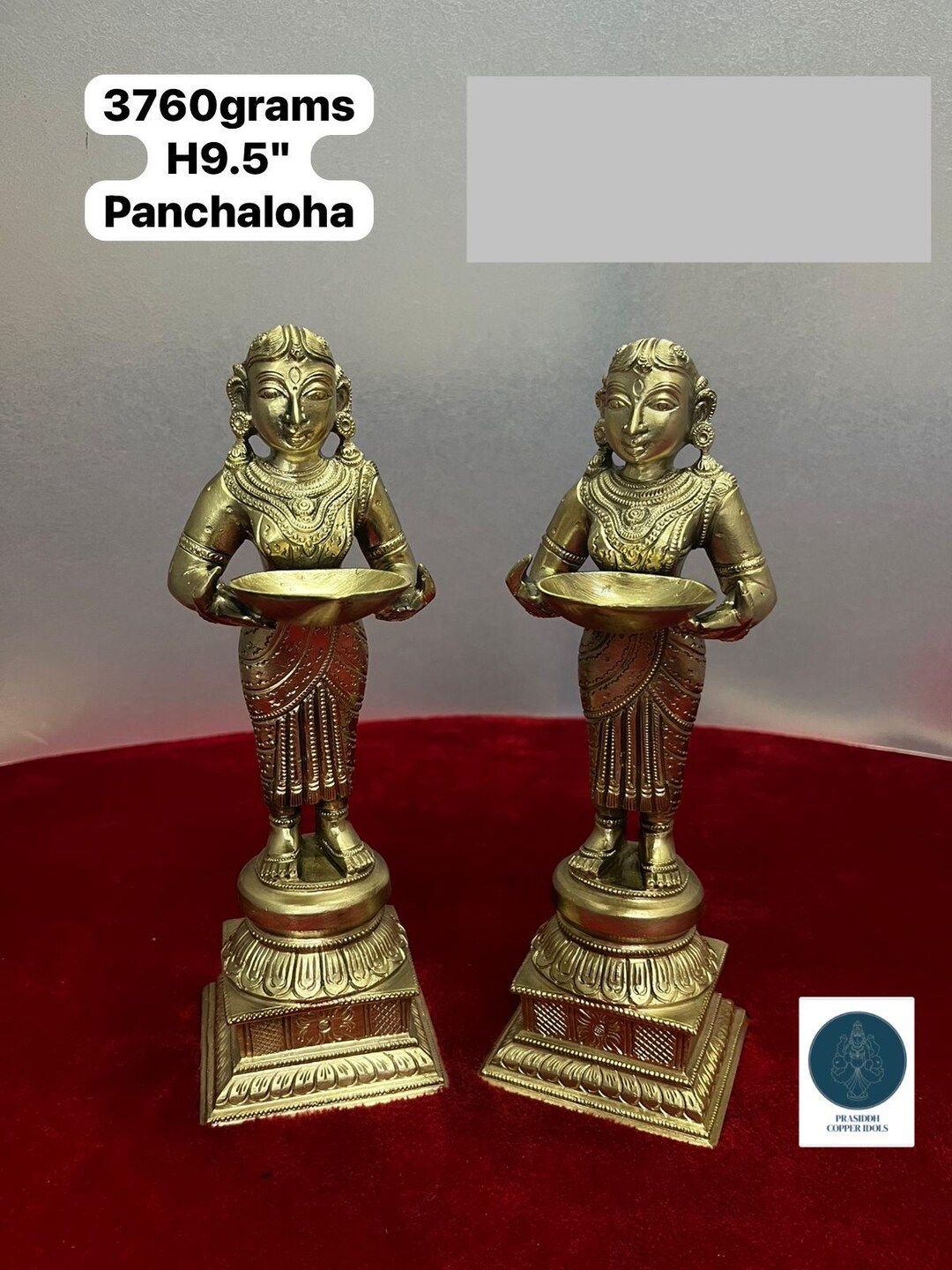 Panchaloha Made Deepa Lakshmi Lady Lamps Paavai Villaku (pair) - Etsy