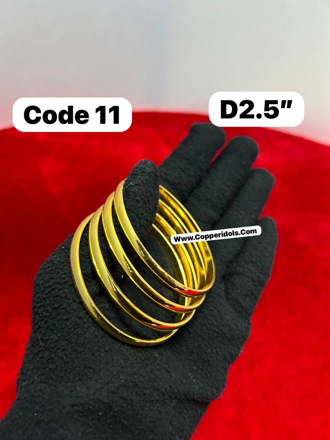 Prasiddh Copper Idols Presents Panchaloha Made Gold Polished Bangles ...