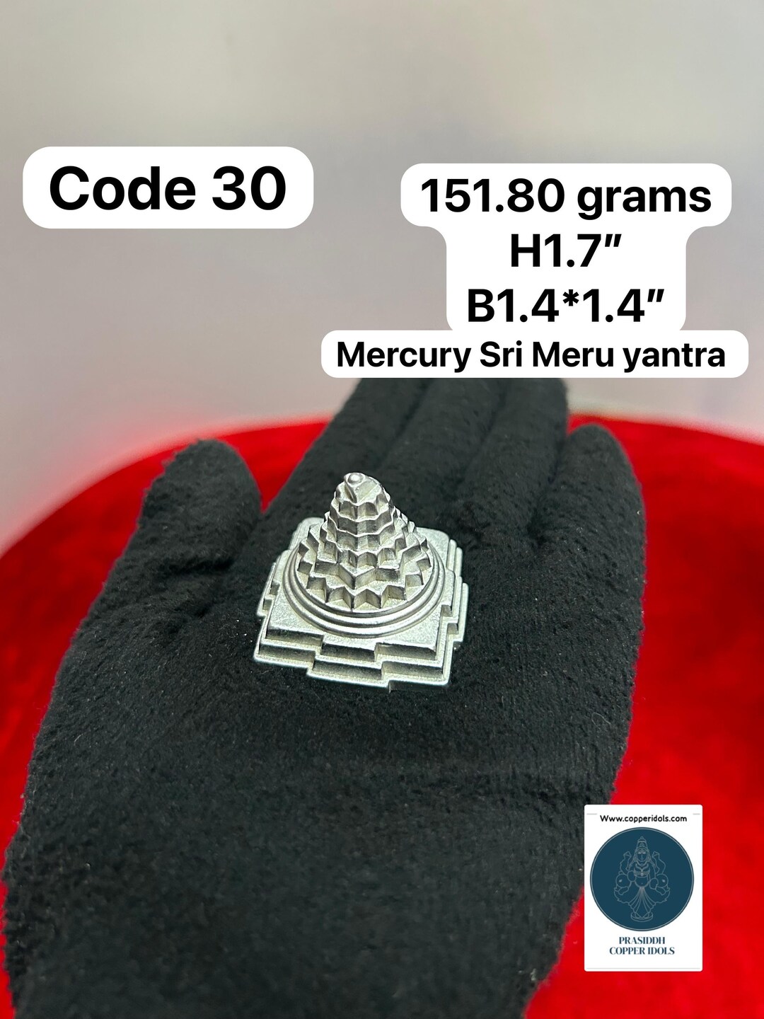 Prasiddh Copper Idols Presents Mercury Made Sri Yantra Meru Model for ...