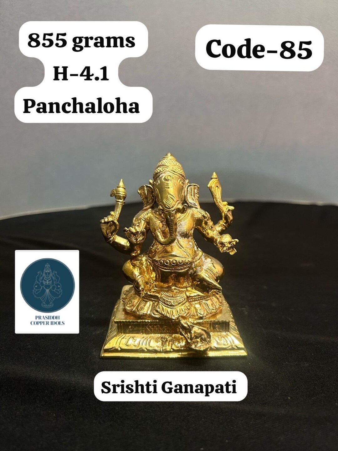 Prasiddh Copper Idols Presents Panchaloha Idol of Sristhi Ganapathi ( a ...