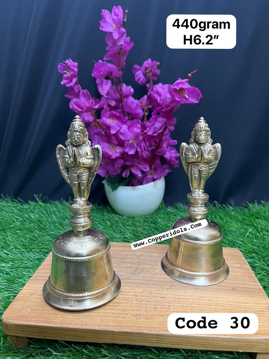 Prasiddh Copper Idol Present Panchaloha Made Garuda Hanuman Bell - Etsy