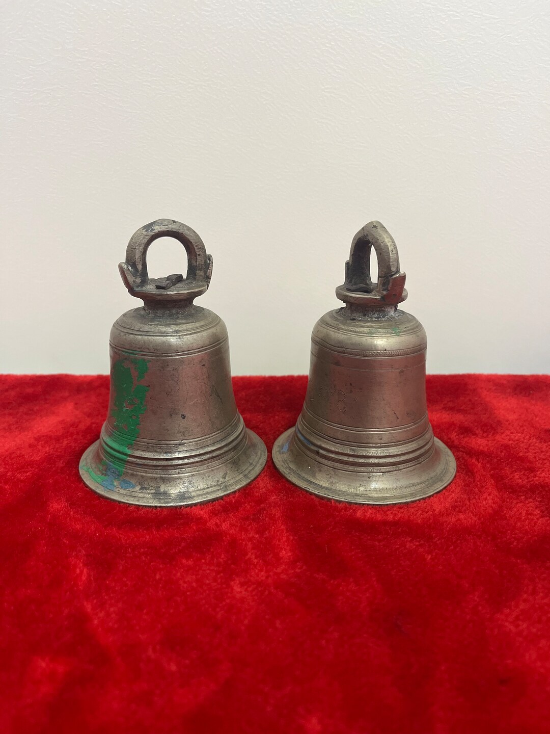 Vintage Bronze Cast Bells Set of 2 - Etsy