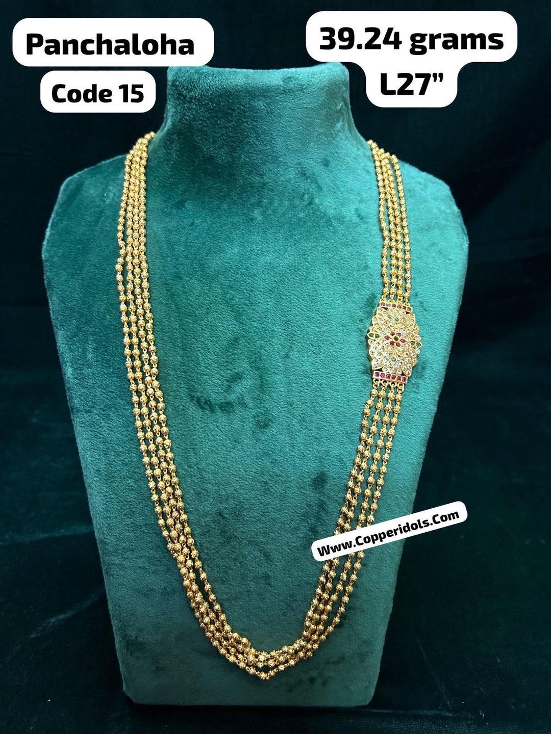 Panchaloha Made Gold Polished Finely Made 4 Layer Chain With Moppu ...