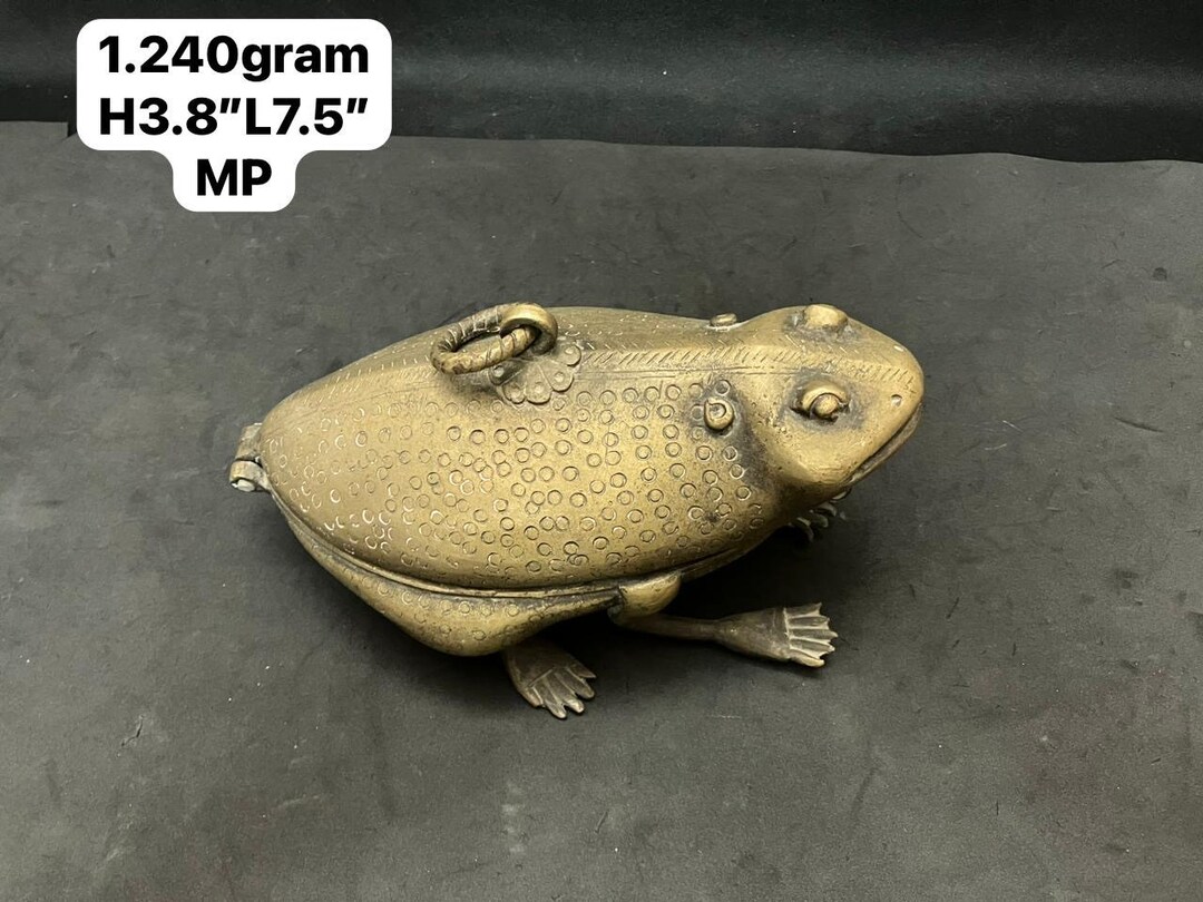Vintage Bronze Cast Frog Treasure Box - Etsy