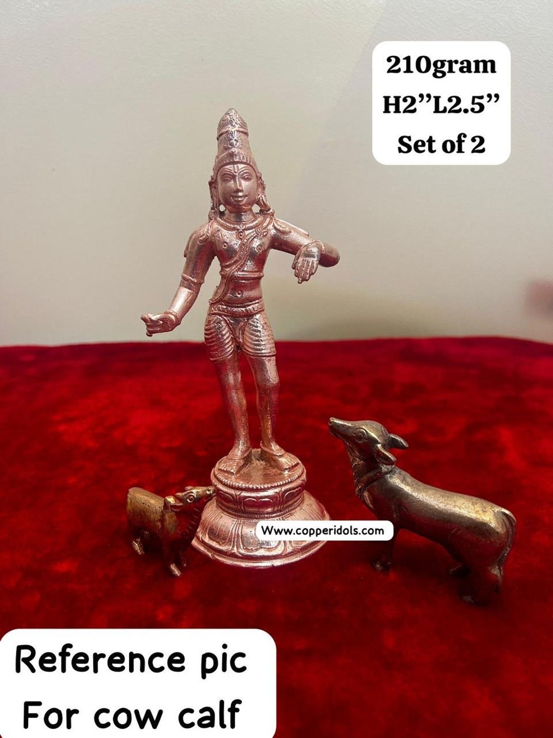 Prasiddh Copper Idols Presents Copper Idol of Rajagopala Swamy With Cow ...