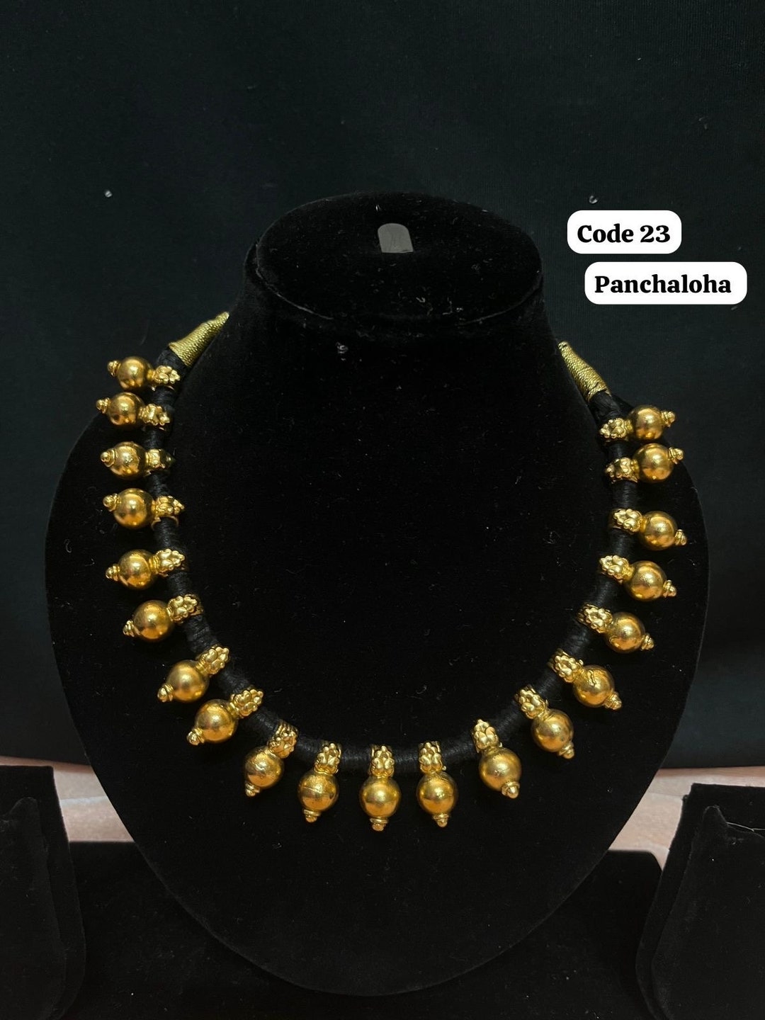 Panchaloha Made Gold Polished Gundu Mani Mysore Style Necklace ...