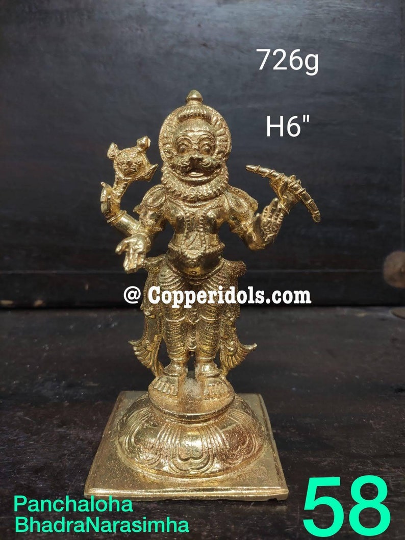 Prasiddh Copper Idols Presents Brass Idol of Bhadra Narasimha | Etsy