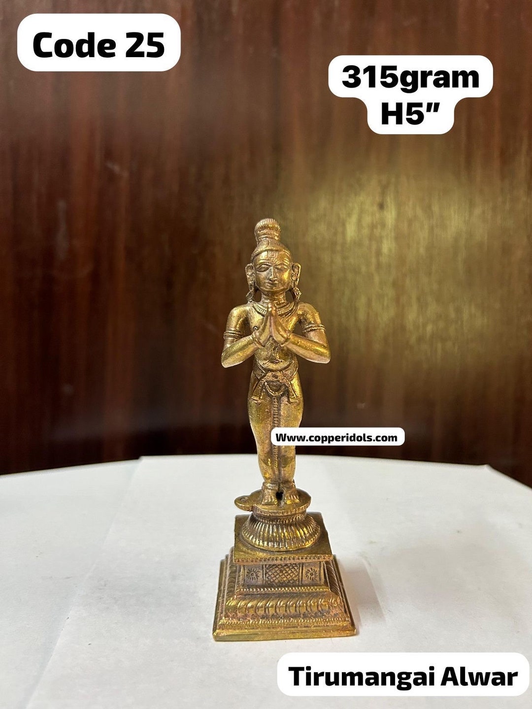 Copper Made Tirumangai Alwar Replica of an Old One - Etsy