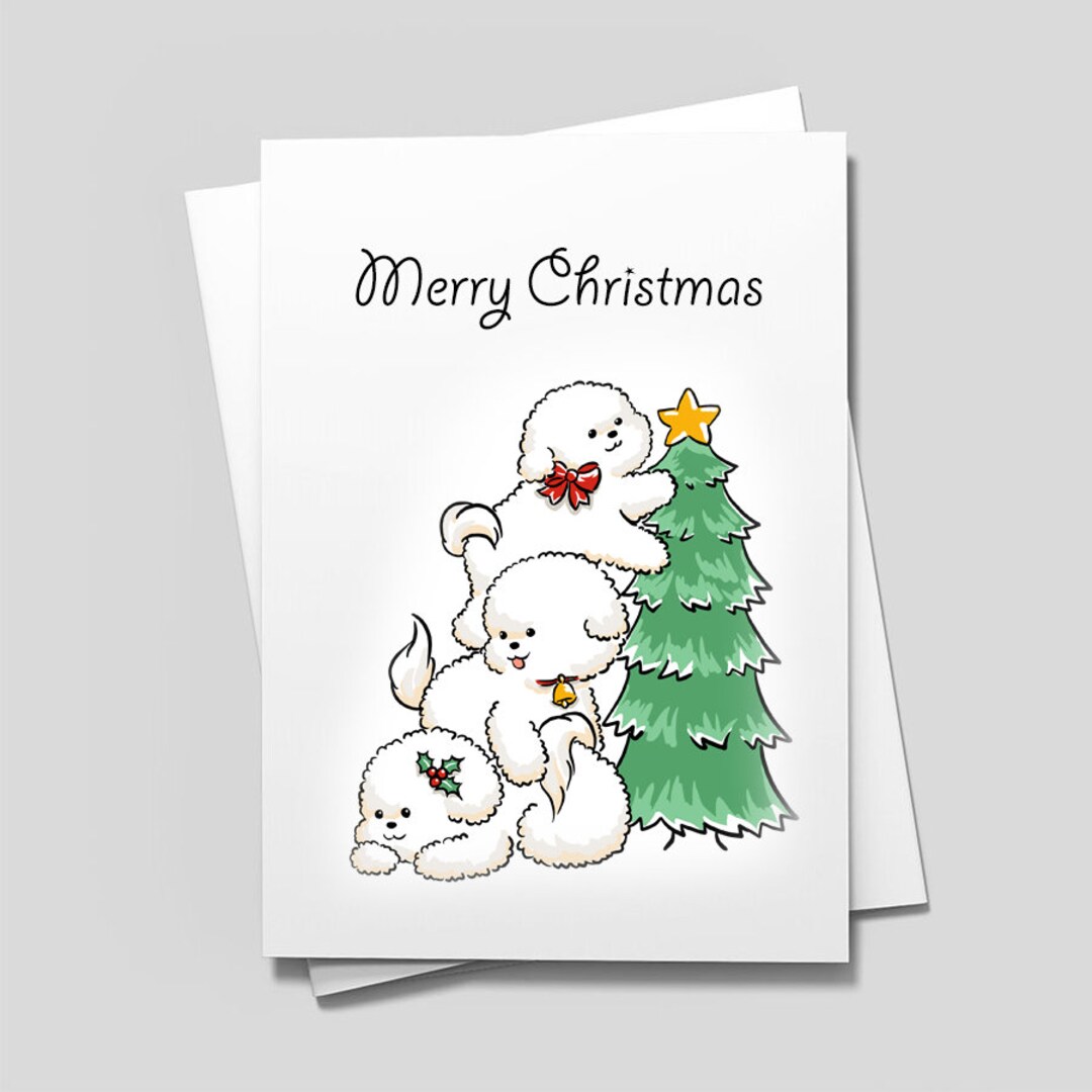 12 Pack Bichon Frise Christmas Cards Set - Etsy