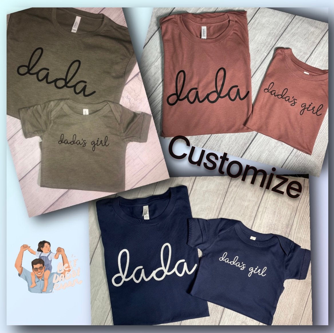 Daddy Daughter Shirts Dada Shirt Daddy and Daughter | Etsy