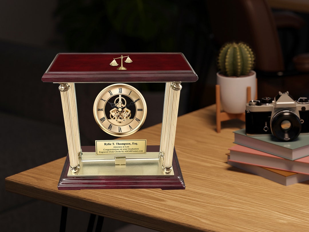 Personalize Rotating Mechanical Gear Clock Desk Clock Law Professional ...