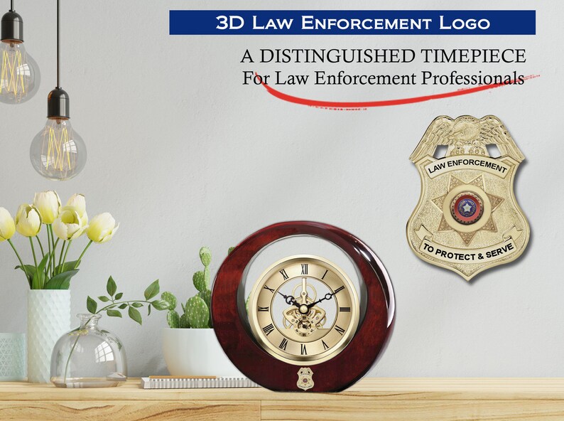 Police Officer End of Watch Gear Clock With Law Enforcement Logo ...