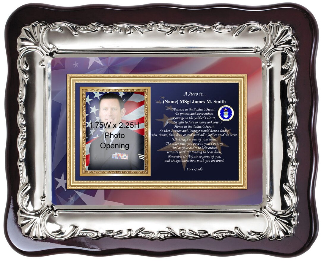 Air Force Picture Frame USAF Photo Frame Plaque Personalized Military ...