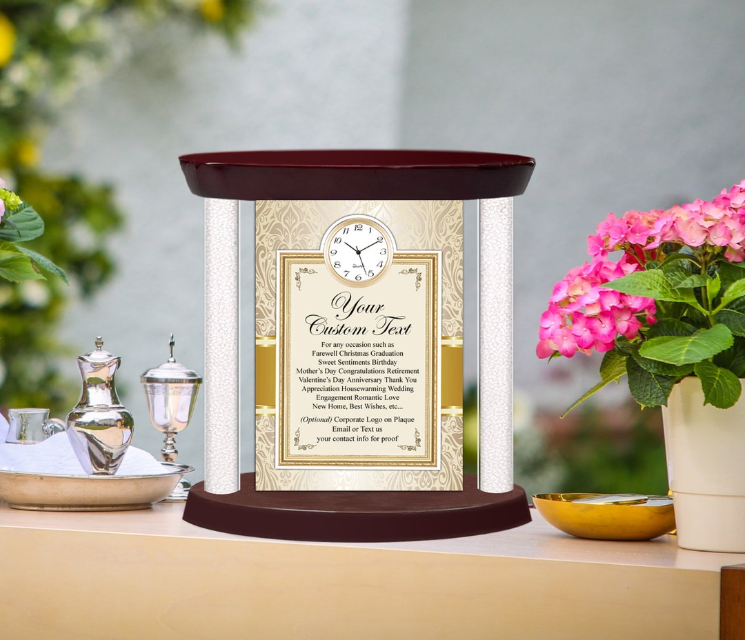 Custom Personalised Desk Clock Plaque Luxury Wedding Gift - Etsy