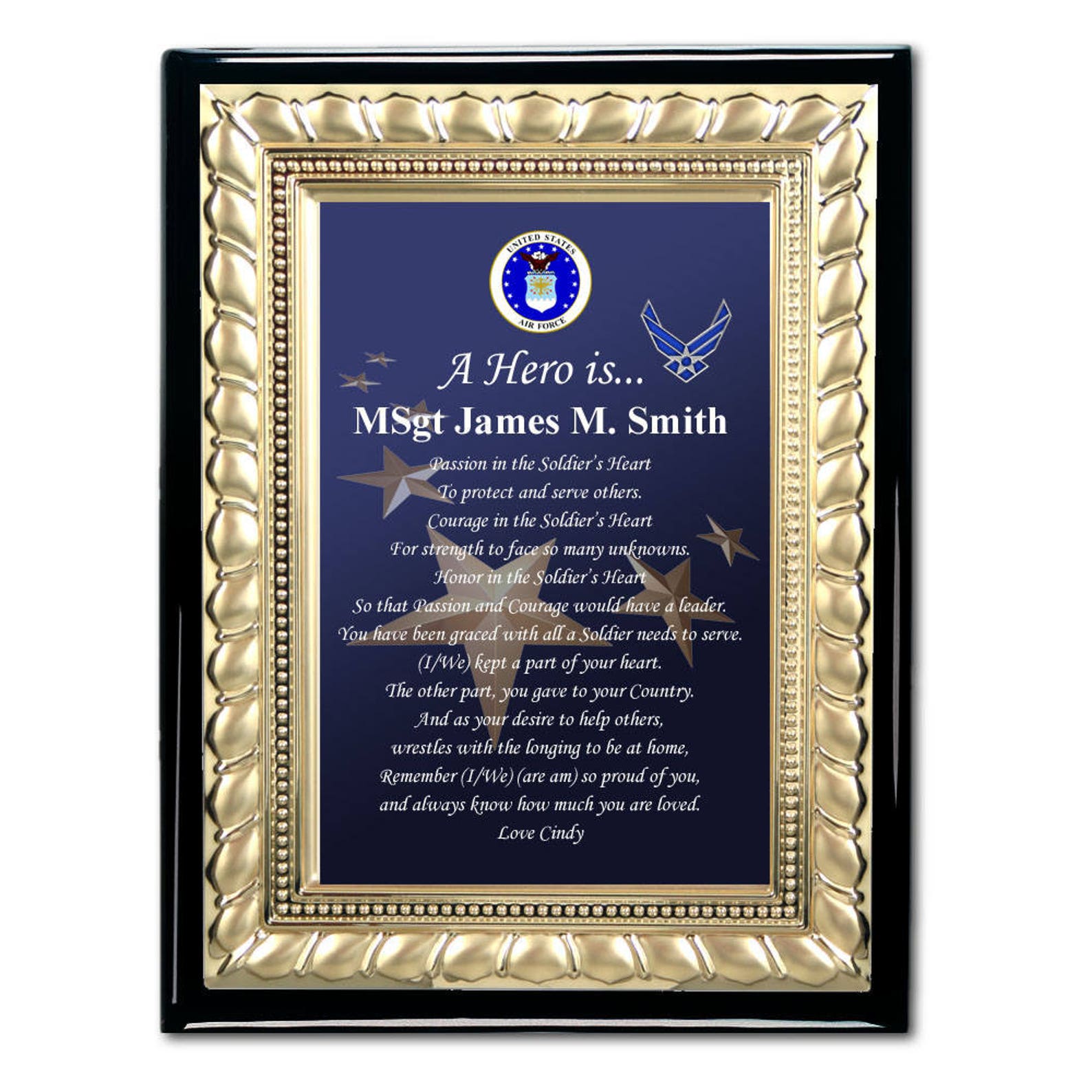Military Gift USAF Plaque Poem for Retirement Discharge Going Away ...