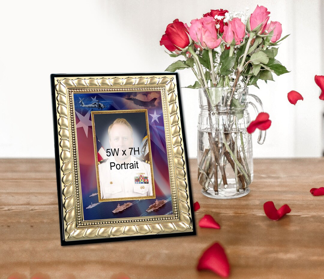Navy Photo Frame Gift 5x7 Picture Framing Sailor Retirement Service ...