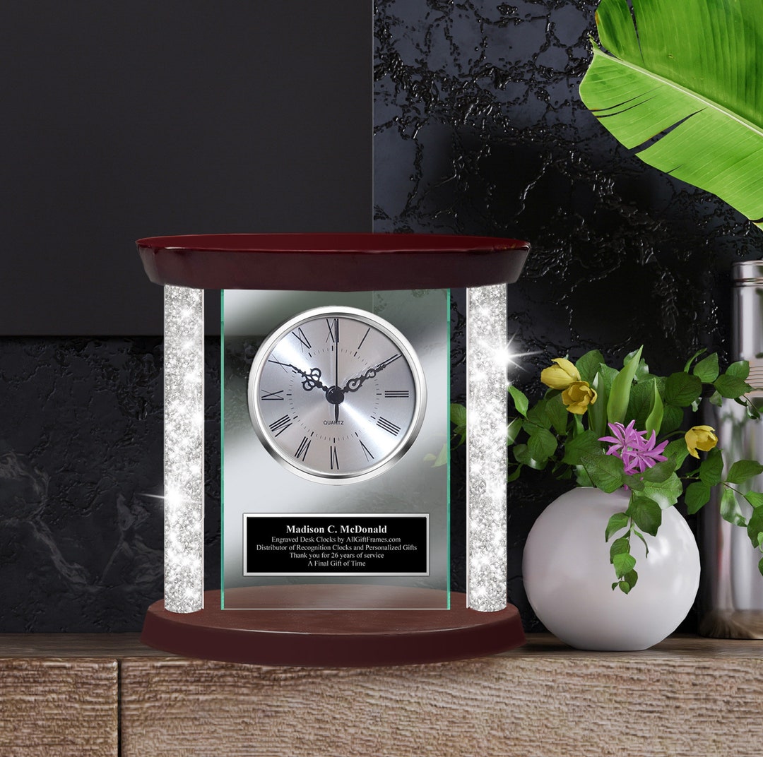 Personalized Clock Diamond Bliss Gift Appreciation Award Corporate ...