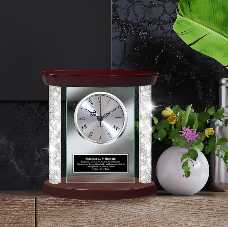 Personalized Clock Diamond Bliss Gift Appreciation Award Corporate ...